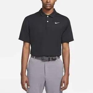 Nike Casual Solid Color Breathable Short Sleeve Polo Shirt Black