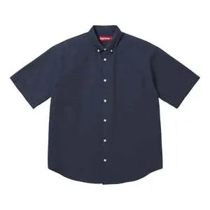 Supreme Ss26 Loose Fit Oxford S/s Shirt - Navy