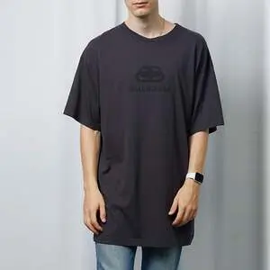 Balenciaga Oversized Washed Interlocked Bb T-shirt 'navy Black - Navy/black