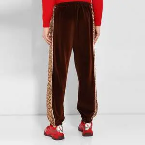 Gucci Gg Rhombus Velvet Track Pants