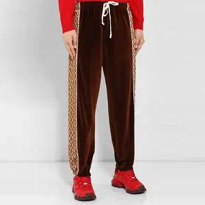 Gucci Gg Rhombus Velvet Track Pants