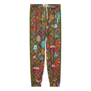 Gucci Flora Gg Supreme Pattern Track Pants - Brown