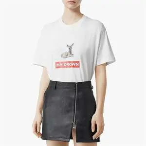 Burberry Deer Print Cotton T-shirt