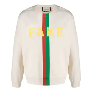 Gucci Fake Not" Printed Crewneck Sweater - White