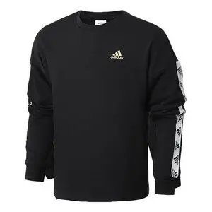 Adidas Logo Print Casual Collar Sports - Black