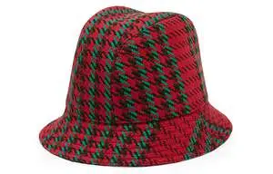Gucci Houndstooth Wool Bucket Hat With Interlocking G