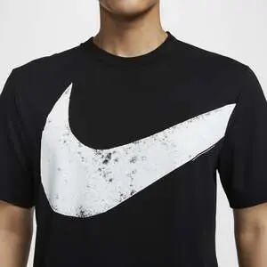 Nike Hyverse Dri-fit T-shirt 'big Swoosh Black - Black/white
