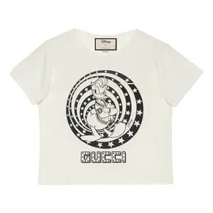 Gucci X Disney Donald Duck Printed Short-sleeved Top - Creamyellow