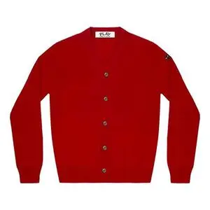 Play Comme Des Garcon Cardigan With Emblem - Red