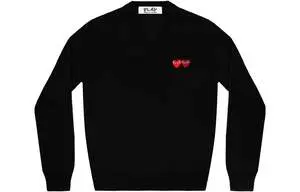 Play Comme Des Garcon V-neck Pullover With Double Emblem