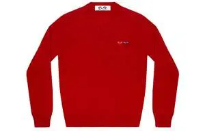 Play Comme Des Garcon V-neck Pullover With Double Emblem