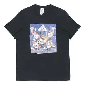 Adidas Shanghai Tee Basketball Sports Short Sleeve - Black