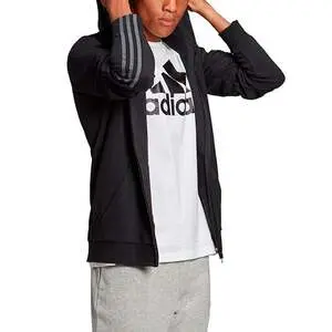Adidas Doubleknit Cut 3-stripes Full-zip Hoodie
