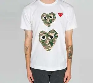 Play Comme Des Garcon Camouflage Two Heats Logo Tee