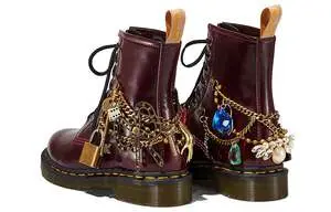 Dr. Martens X Marc Jacobs Embellished Combat Boots - Cherry Red