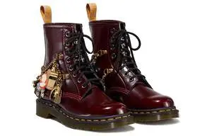 Dr. Martens X Marc Jacobs Embellished Combat Boots - Cherry Red