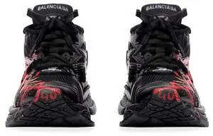 Balenciaga Runner Graffiti Sneakers - Black/red