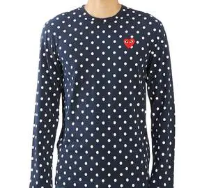 Play Comme Des Garcon Polka Dots Printing Long Sleeves Tee