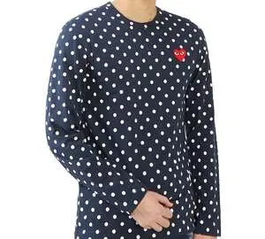 Play Comme Des Garcon Polka Dots Printing Long Sleeves Tee
