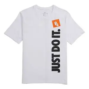 Nike Just Do It Sports Alphabet Casual Short Sleeve - White