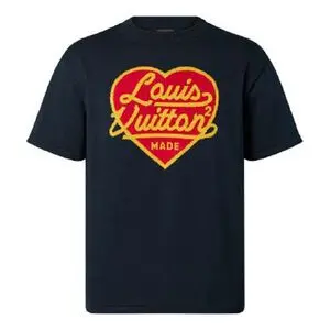 LOUIS VUITTON X Nigo2 Lv2 Ss22 Crossover Large Love Logo Alphabet Printing Short Sleeve Navy - Blue