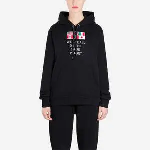 Burberry Cotton Hoodie With Graphic Print - Black