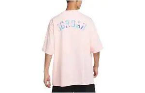 JORDAN Solid Color Round Neck Pullover Brand Multi-color Short Sleeve T-shirt Light Pink
