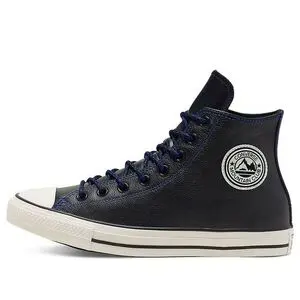 CONVERSE Chuck Taylor All Star High Tumbled Leather Sneakers - Black/blue