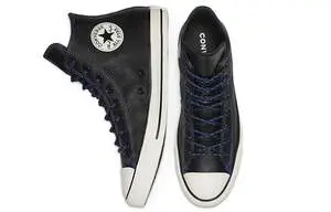 CONVERSE Chuck Taylor All Star High Tumbled Leather Sneakers - Black/blue