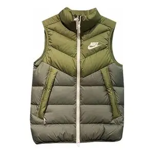 Nike Down Vest With Stand Collar - Green/multi-color