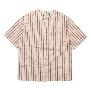 Gucci Double G Stripe Bowling Shirt 'white Red - White/red