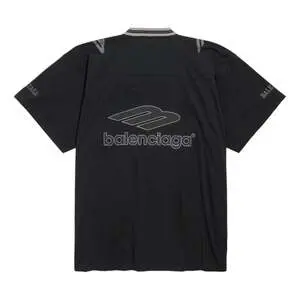 Balenciaga 3b Football V-neck T-shirt Oversized - Black