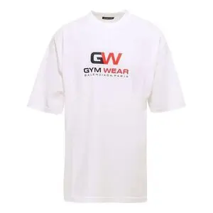 Balenciaga Gym Wear Loose Short Sleeve - White