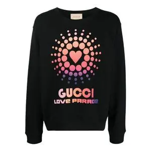 Gucci Love Parade Crew Sweatshirt - Black/pink
