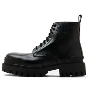 Balenciaga Leather Ankle Boots With Lug Sole