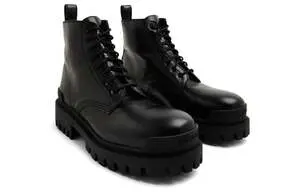 Balenciaga Leather Ankle Boots With Lug Sole