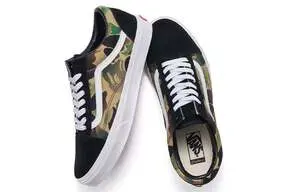 VANS Bape X Old Skool Cortex Limited Edition Camouflage Sneakers - Black