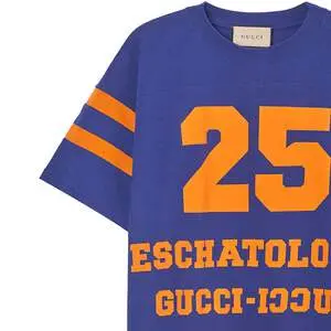Gucci Logo Football Tee - Blue