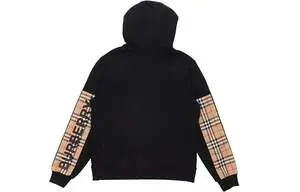 Burberry Classic Plaid Trim Full Zip Hoodie