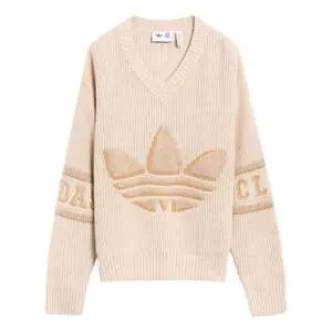 Adidas X Clot Logo V-neck Sweater - Beige