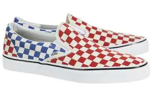 VANS Classic Slip-on Checkerboard Sneakers - Redwhite