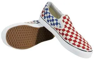 VANS Classic Slip-on Checkerboard Sneakers - Redwhite