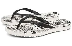 VANS Makena Graphic Print Flip Flops - Black/white