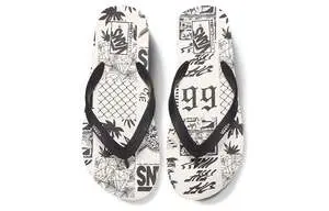VANS Makena Graphic Print Flip Flops - Black/white