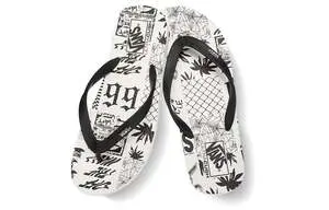 VANS Makena Graphic Print Flip Flops - Black/white