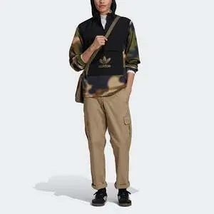 Adidas Originals Camouflage Print Half-zip Hooded Jacket