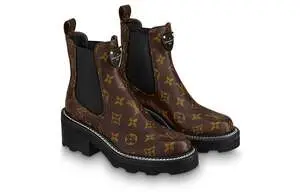 LOUIS VUITTON Monogram Canvas Chelsea Boots