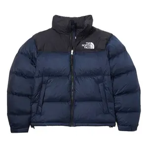 The North Face THE NORTH FACE Retro Nuptse Logo Print Padded Jacket Navy