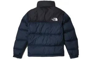 The North Face Retro Nuptse Logo Print Padded Jacket - Navy