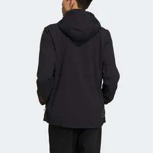 Adidas Windbreaker Jacket With Sporty Stripes